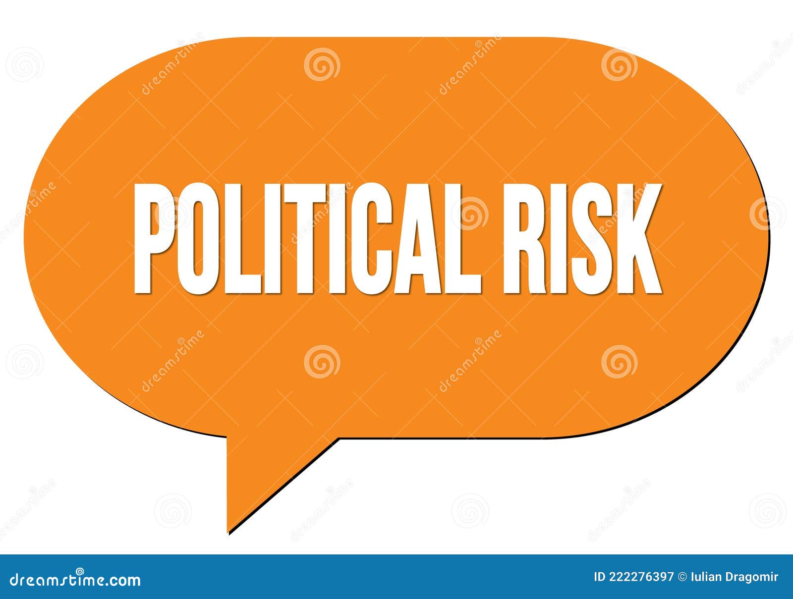 POLITICAL RISK Text Written in an Orange Speech Bubble Stock ...