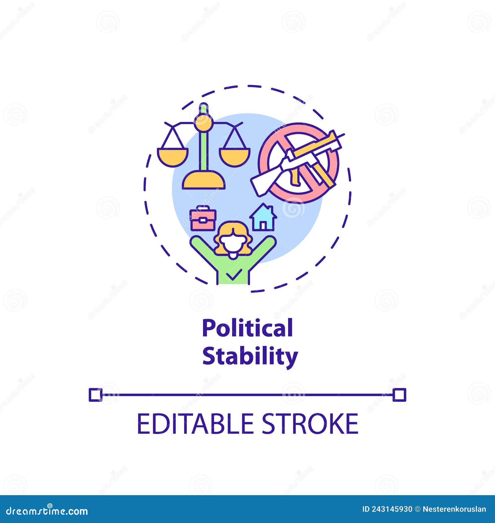 Political Stability Concept Icon Stock Vector - Illustration of line ...
