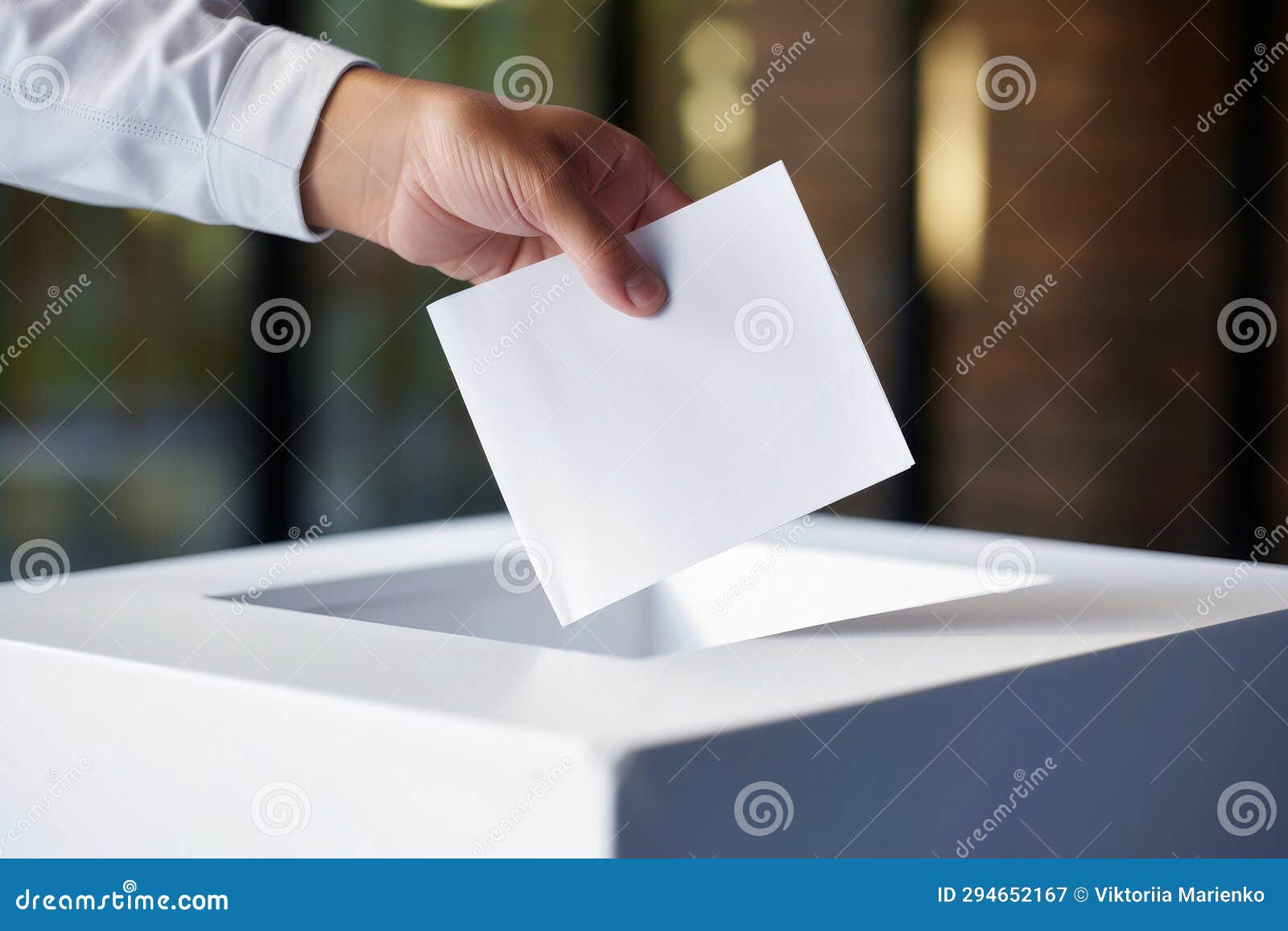 A Political Statement: a Hand Inserts a Ballot into the Box Stock ...