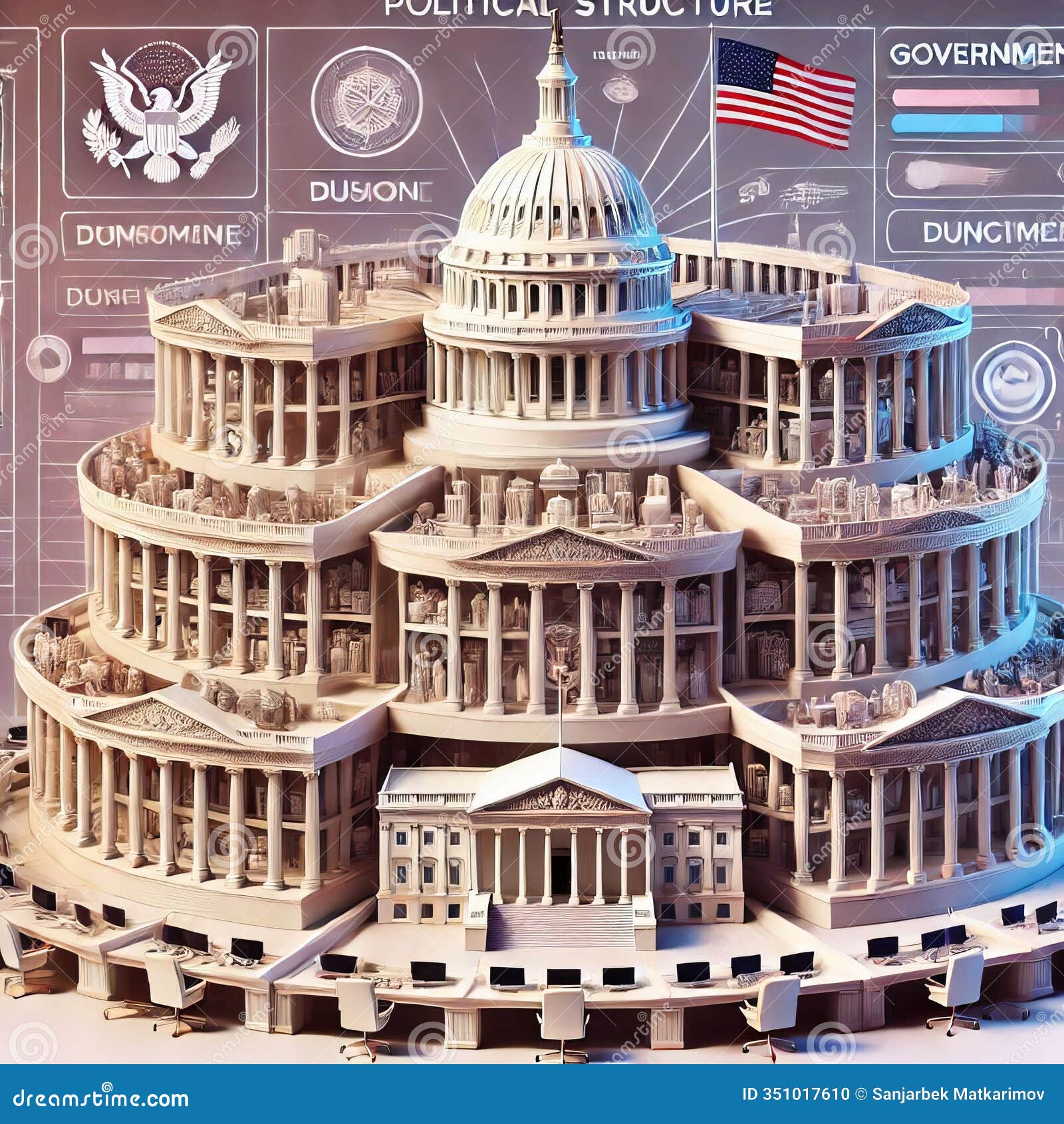 Political Structure Charts Visual Representations Of Government Stock ...