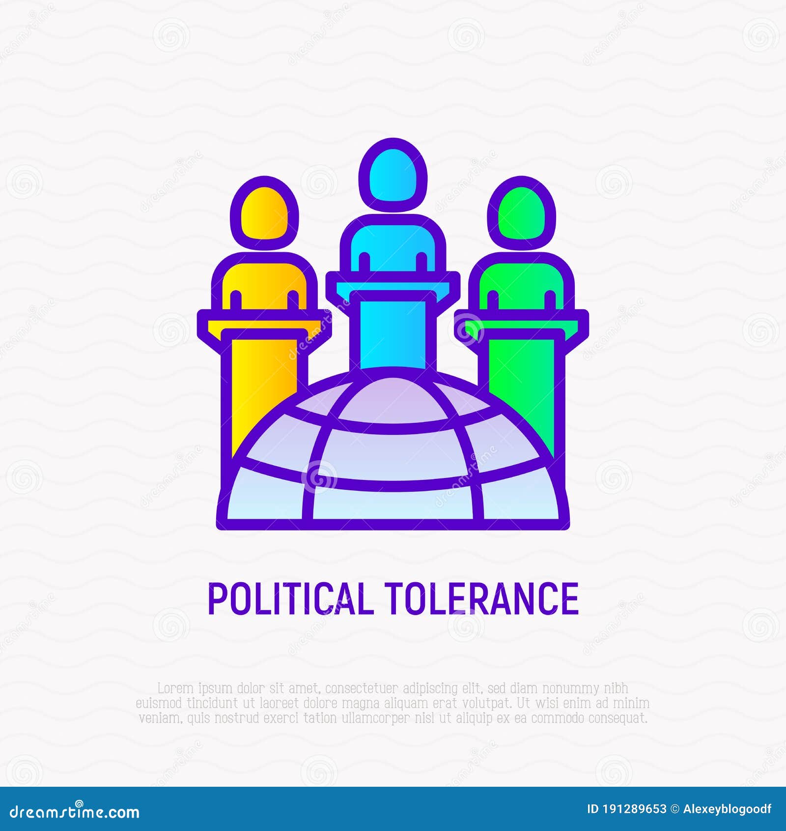 Political Tolerance Thin Line Icon: Different Consignments are Respect ...