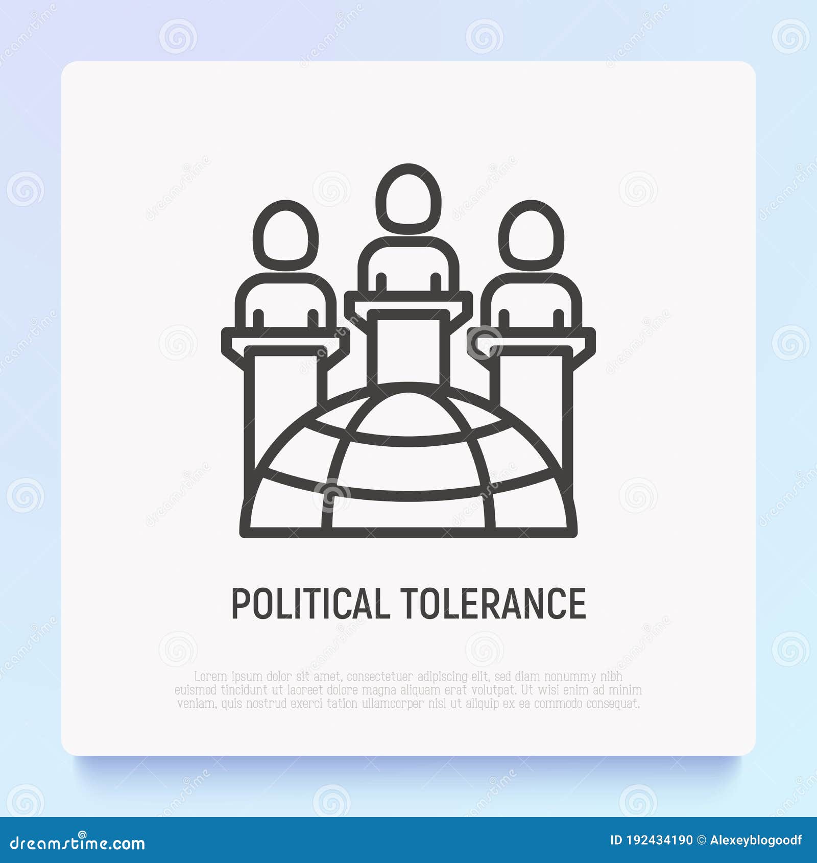 Political Tolerance Thin Line Icon: Different Consignments are Respect ...