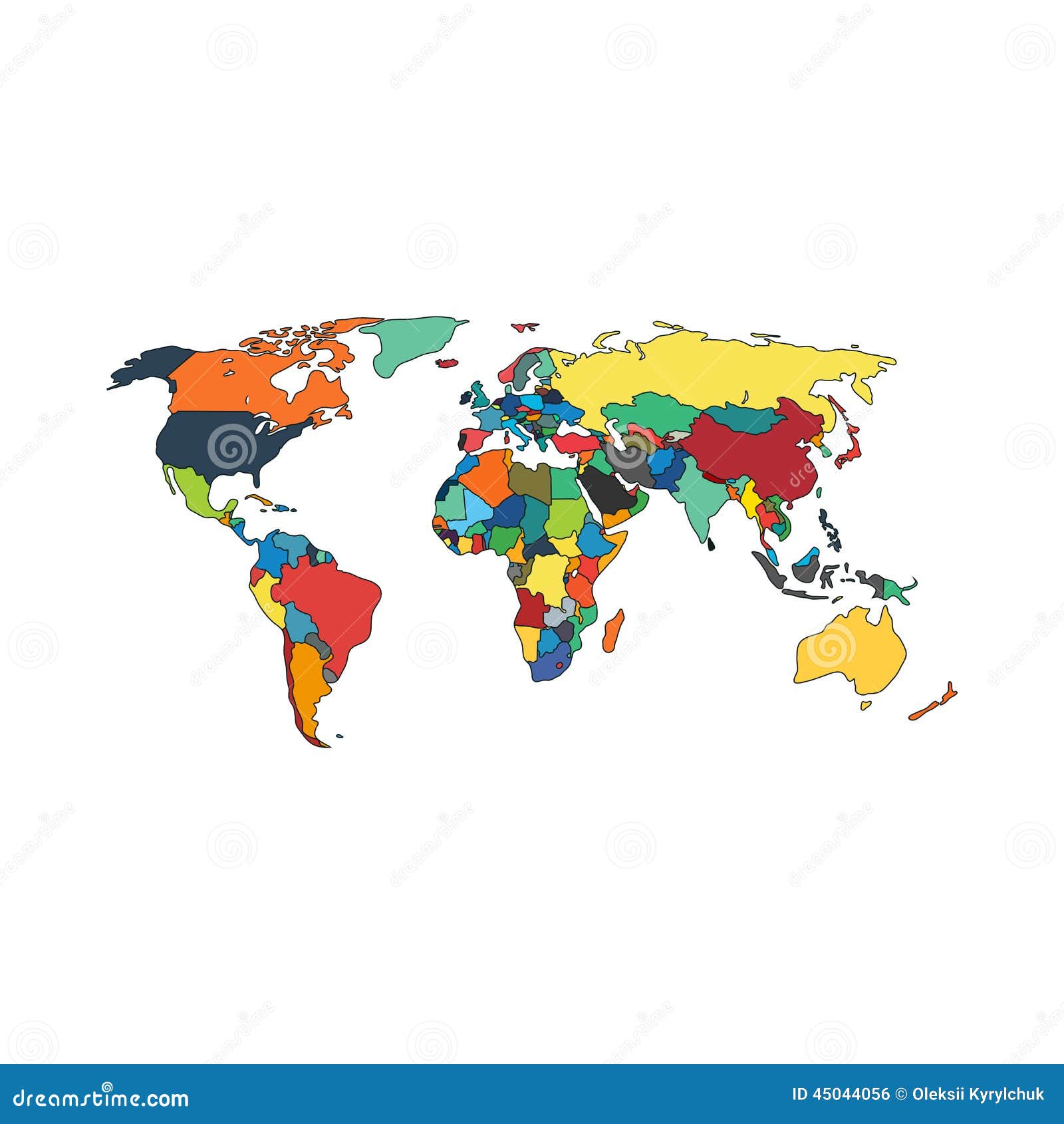 Political World Map Countries. Vector Illustration. Stock Vector ...