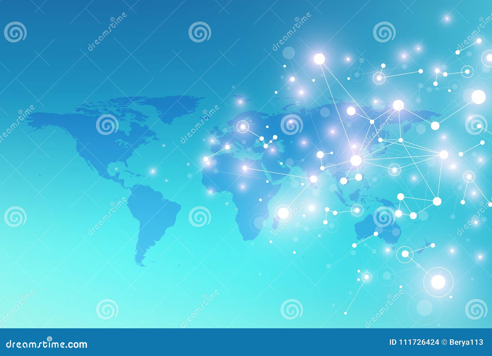 Political World Map with Global Technology Networking Concept. Digital ...