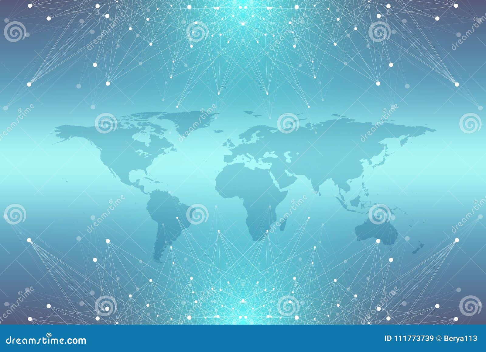 Political World Map with Global Technology Networking Concept. Digital Data Visualization. Lines ...