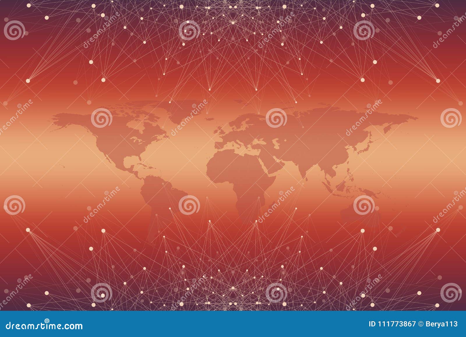 Political World Map with Global Technology Networking Concept. Digital ...