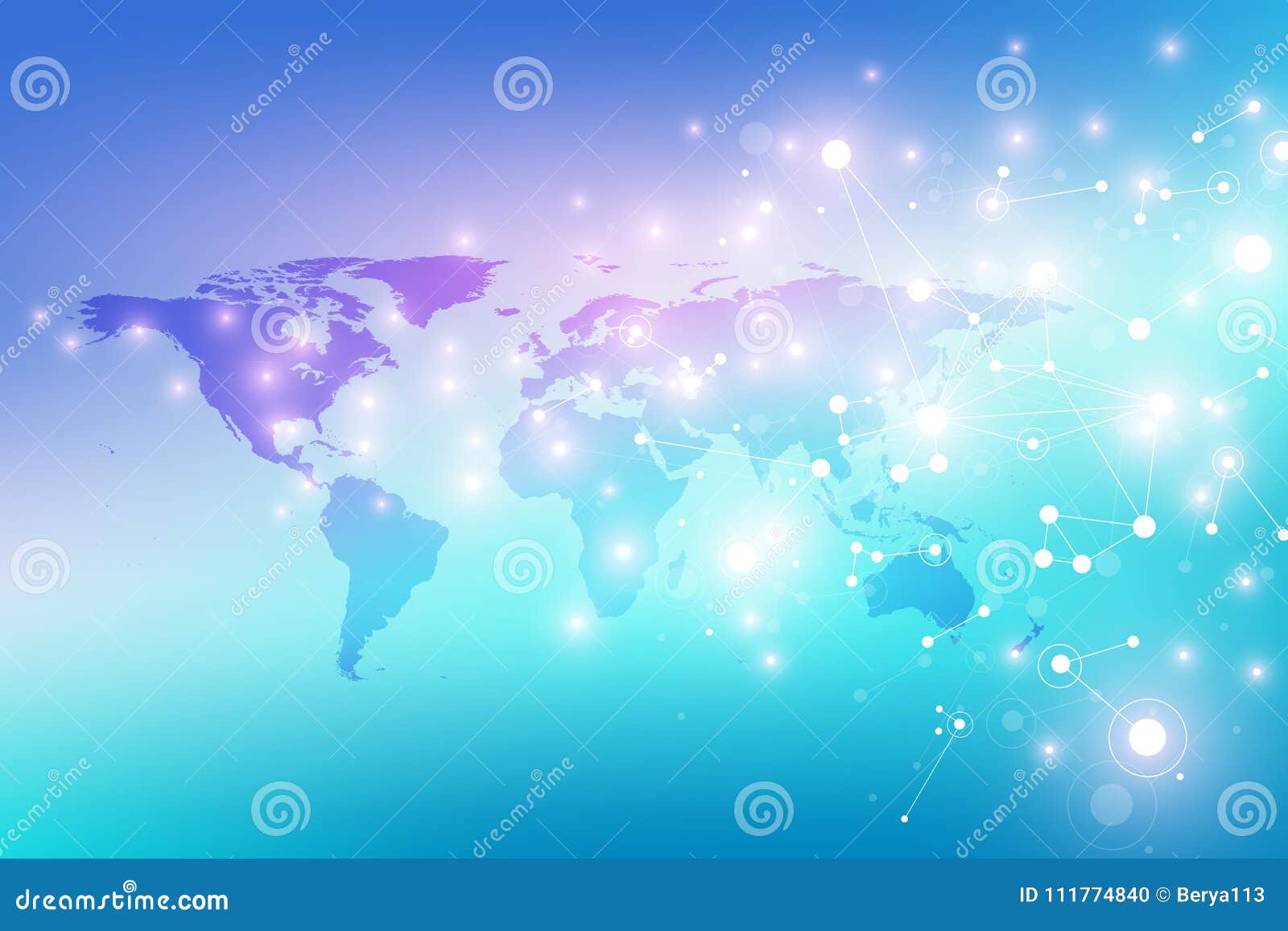 Political World Map with Global Technology Networking Concept. Digital Data Visualization. Lines ...