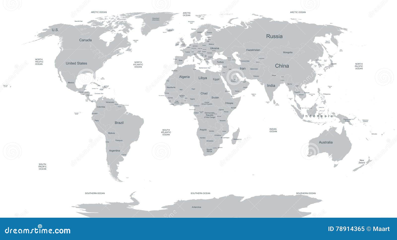 Political World Map Printable
