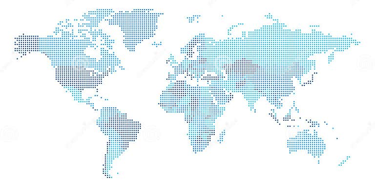 Political World Map Represented with Dot Patterns Stock Image - Image ...