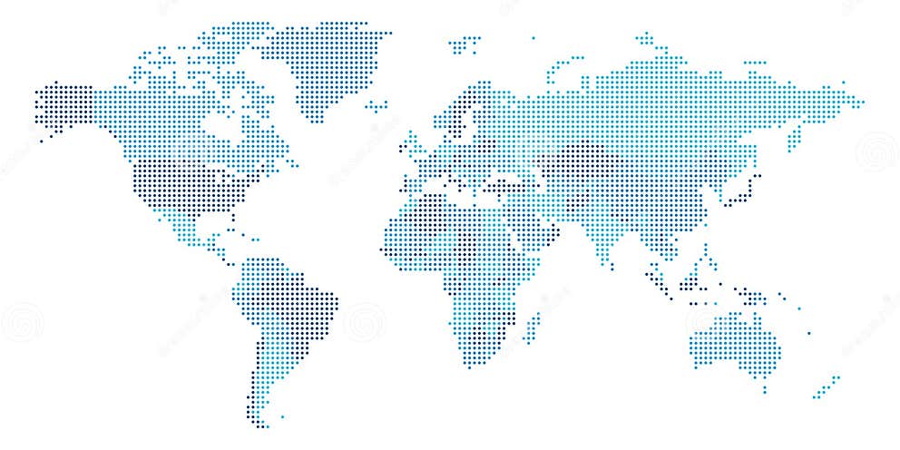 Political World Map Represented with Dot Patterns Stock Image - Image ...