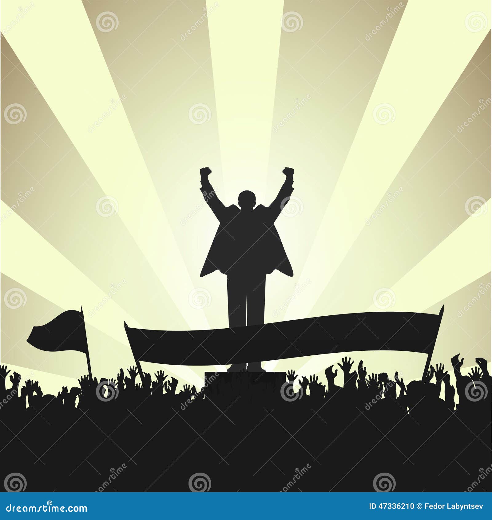 Politician Before Audience At The Background With Spotlights Vector ...