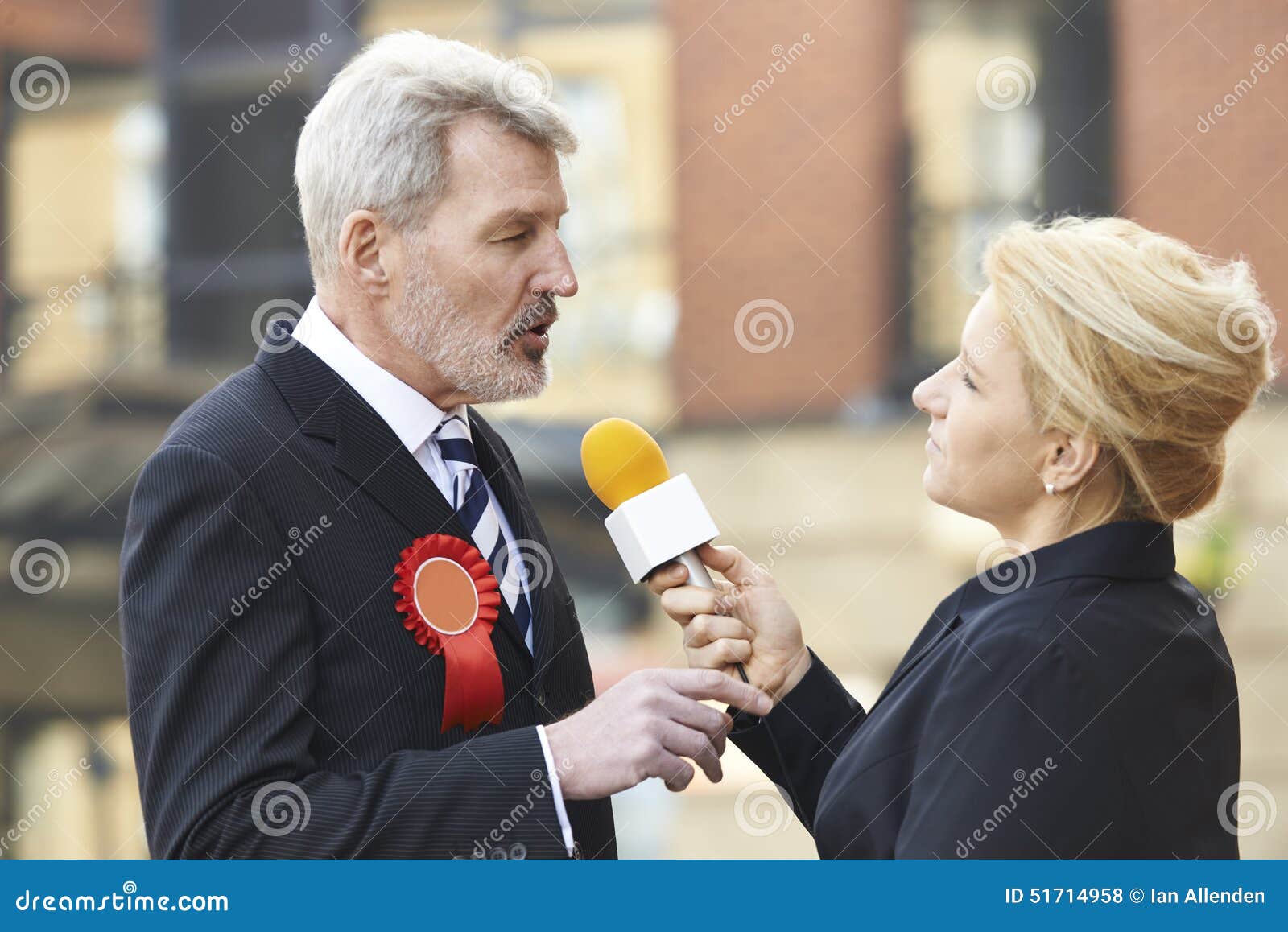 Politician Being Interviewed by Journalist during Election Stock Photo ... Politician Being Interviewed by Journalist during Election Stock Photo ...