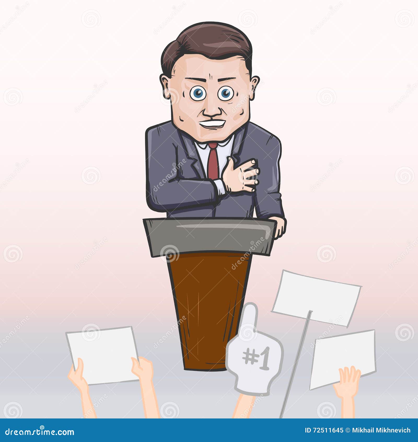 Politician making speach stock vector. Illustration of politics - 72511645