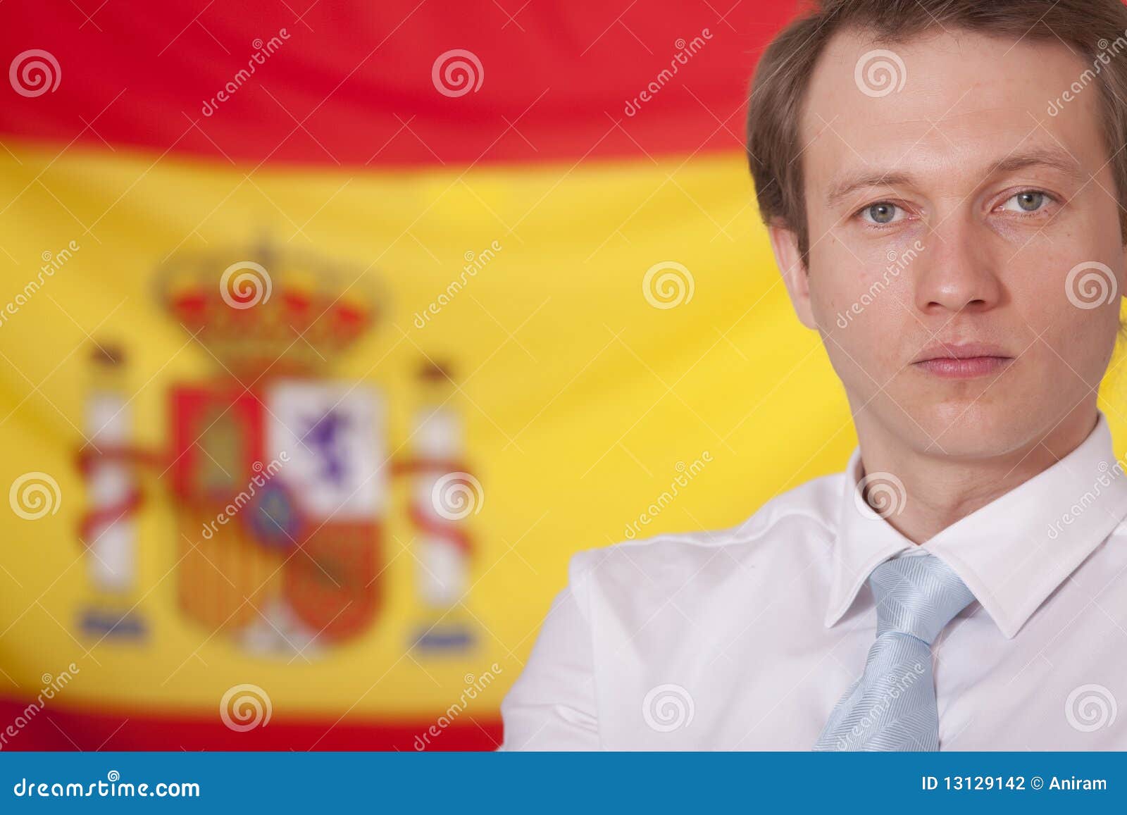Politician Over Spanish Flag Stock Photo - Image of spanish, diplomacy ...