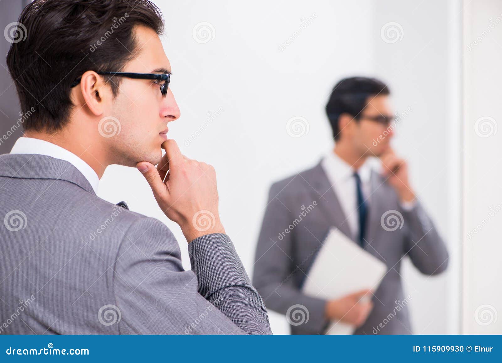 The Politician Planning Speach in Front of Mirror Stock Photo - Image ...