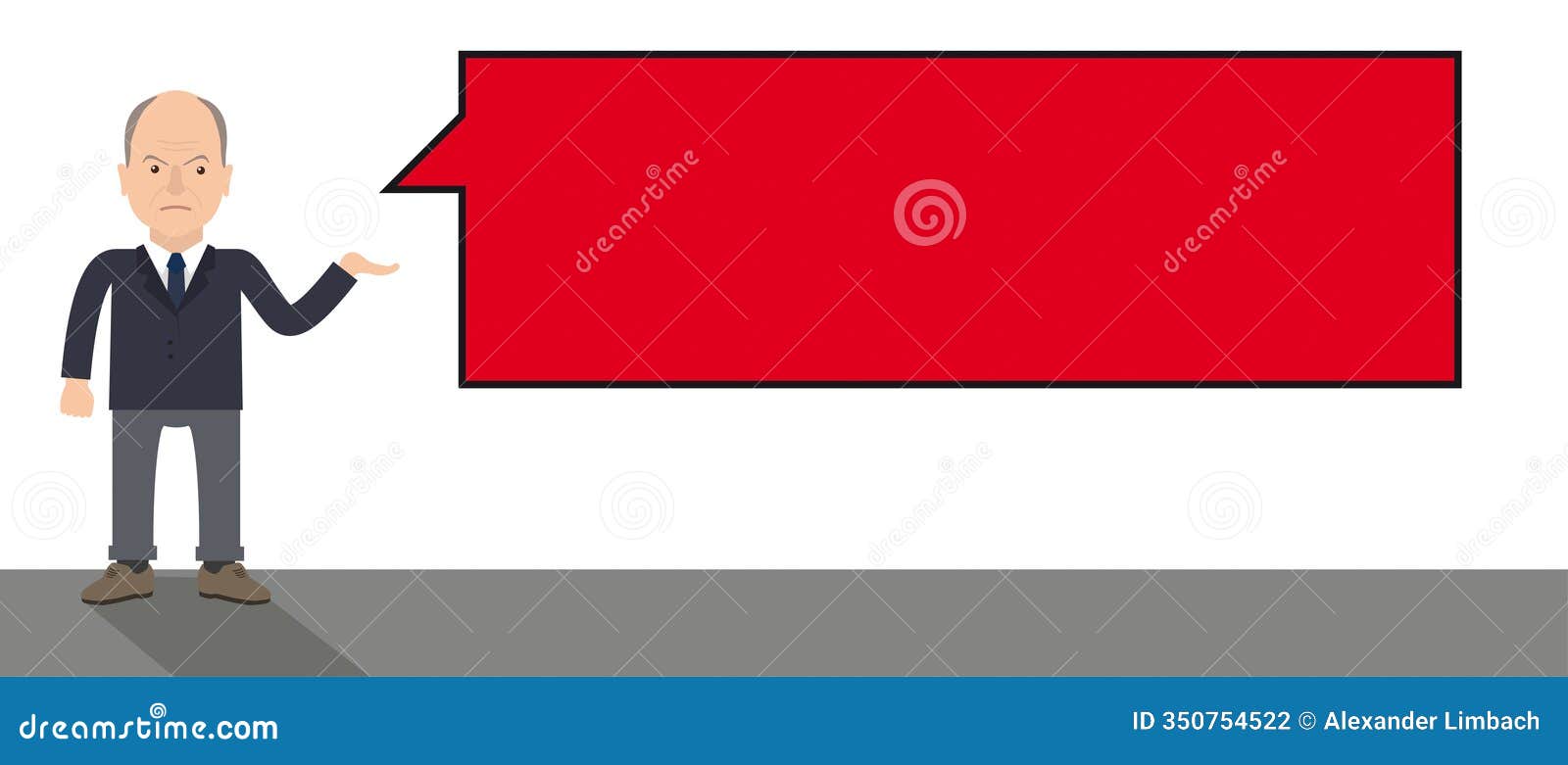 Politician Red Speech Bubble Header Stock Illustration - Illustration ...