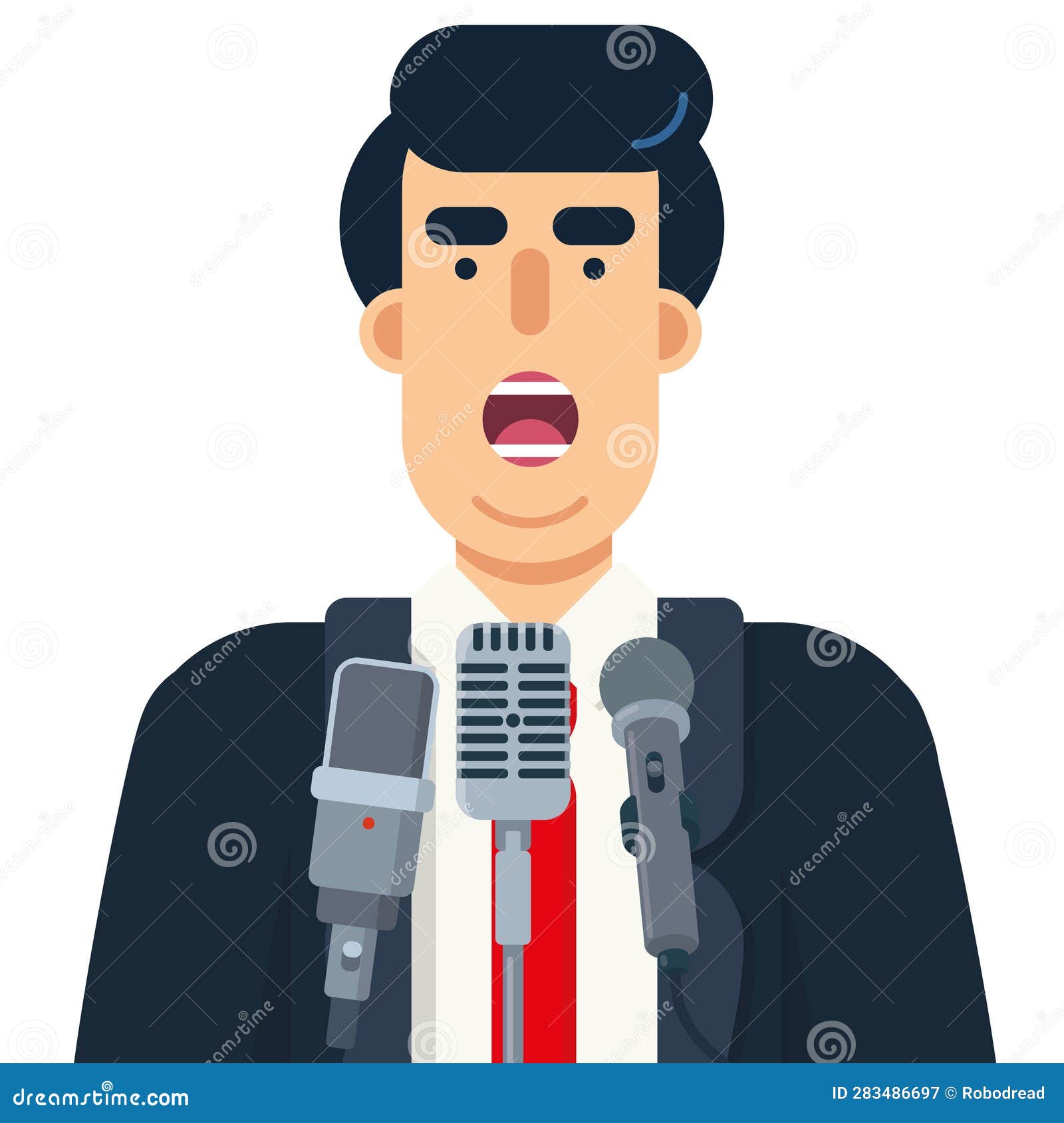 Politician Speaking in Public at Microphones, Vector Illustration Stock ...