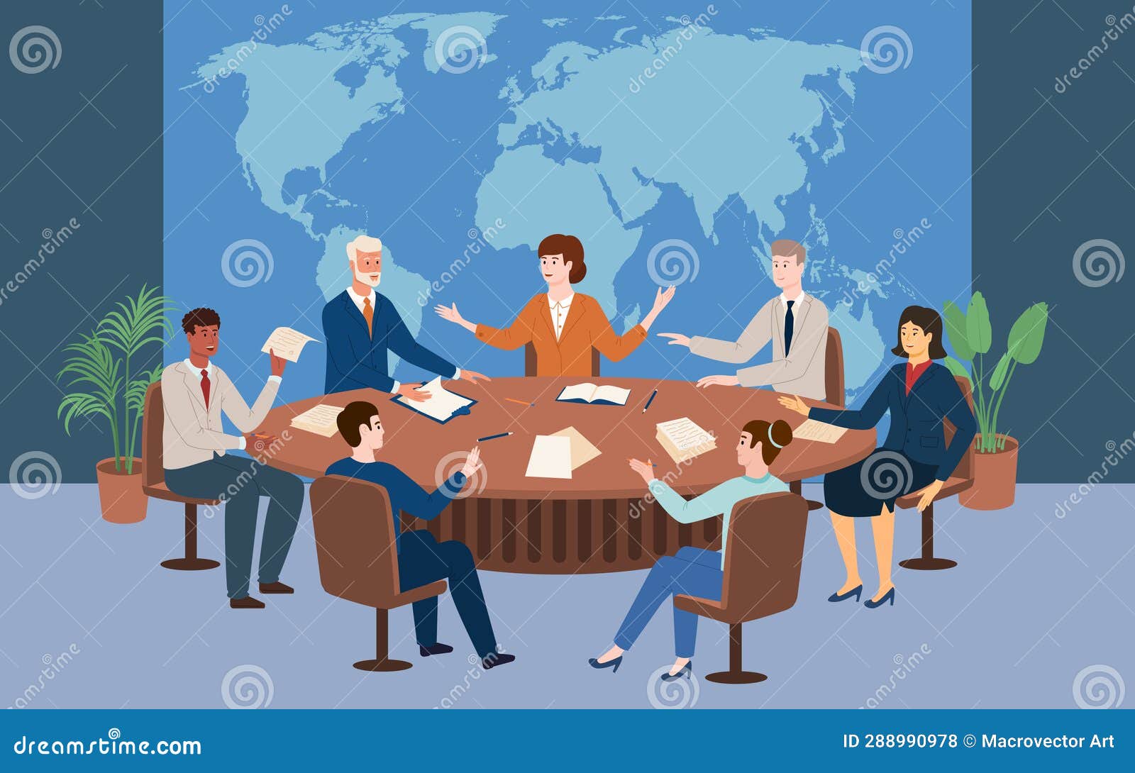Politicians Meeting Illustration Stock Vector - Illustration of people ...