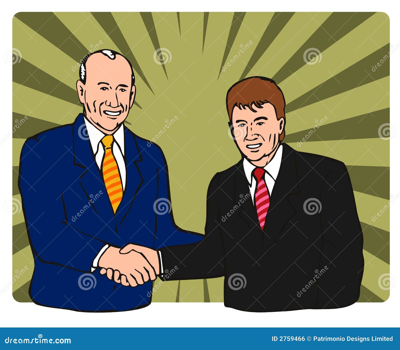 Politicians shaking hands stock illustration. Illustration of salesman ...