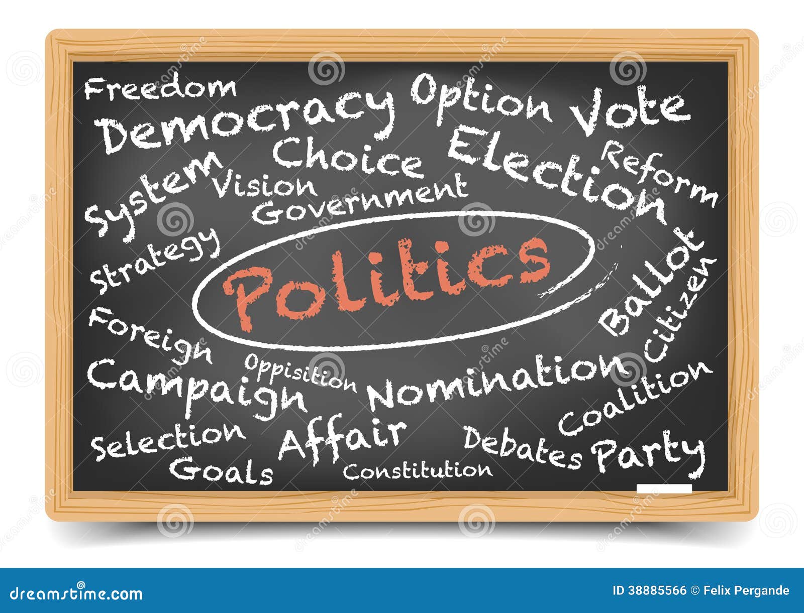Politics Blackboard stock illustration. Illustration of democracy ...