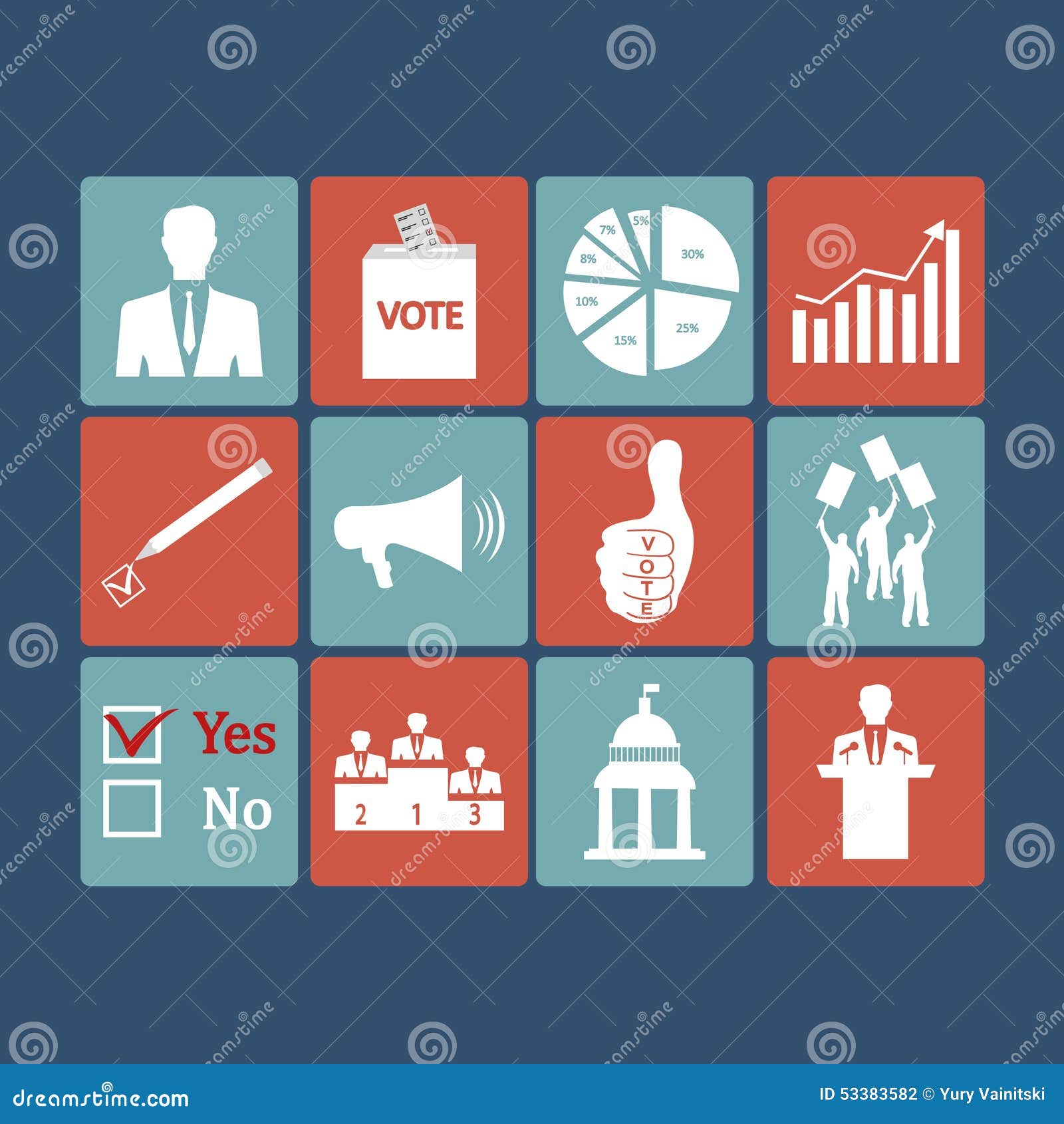 Politics, Voting and Elections Icons - Vector Icon Stock Vector ...