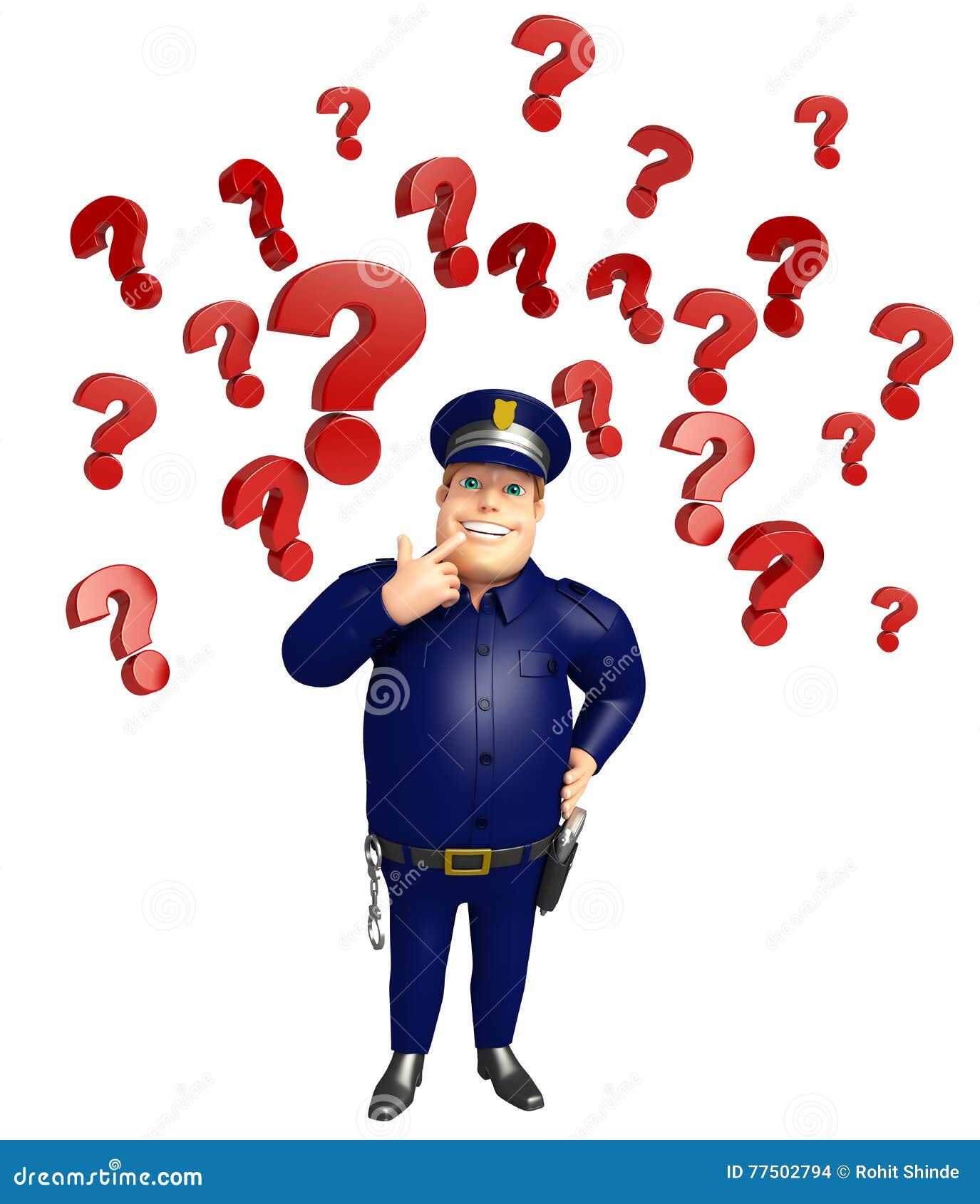Politie met Vraagteken stock illustratie. Illustration of tand - 77502794