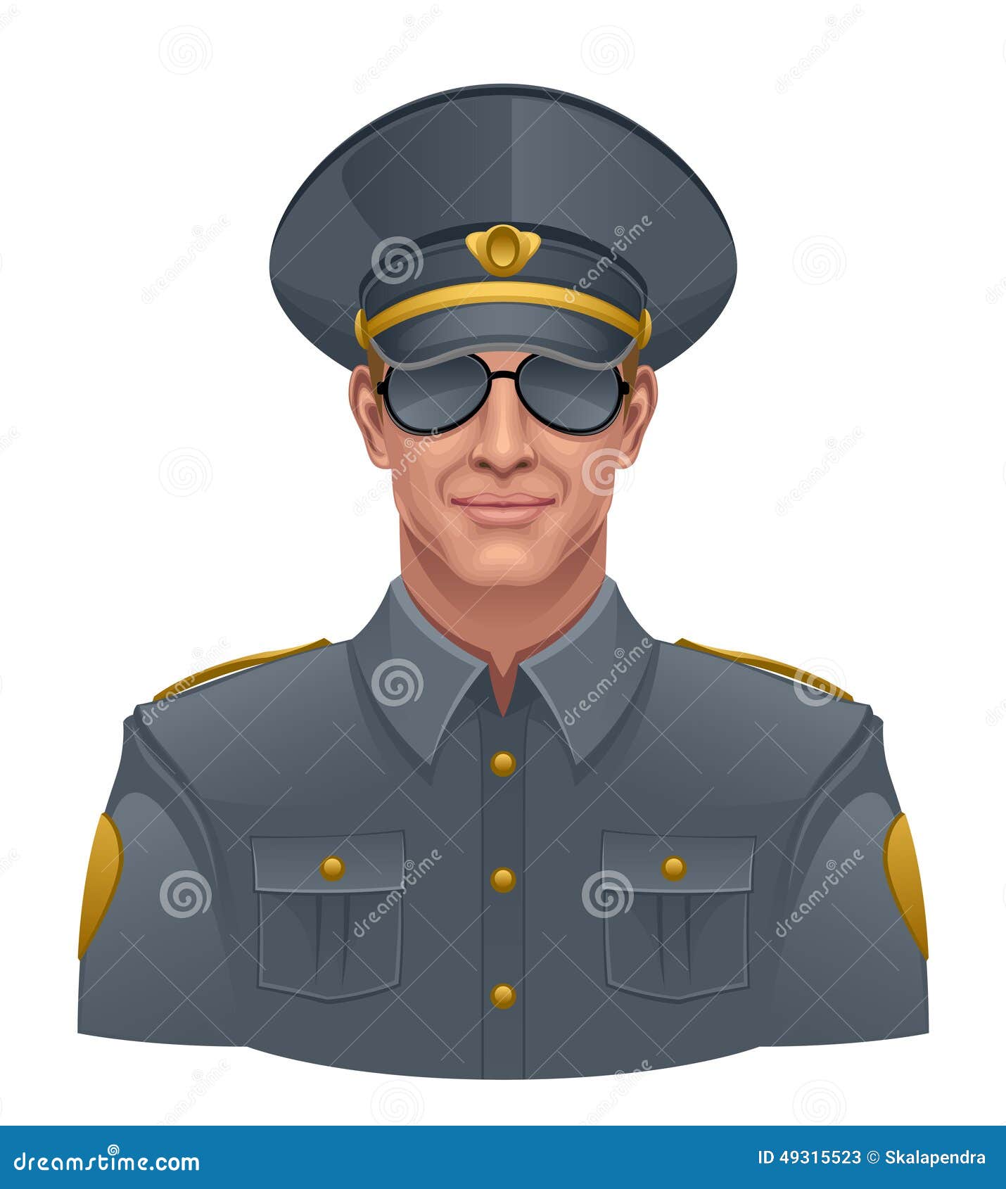 Politieagent vector illustratie. Illustration of militair - 49315523