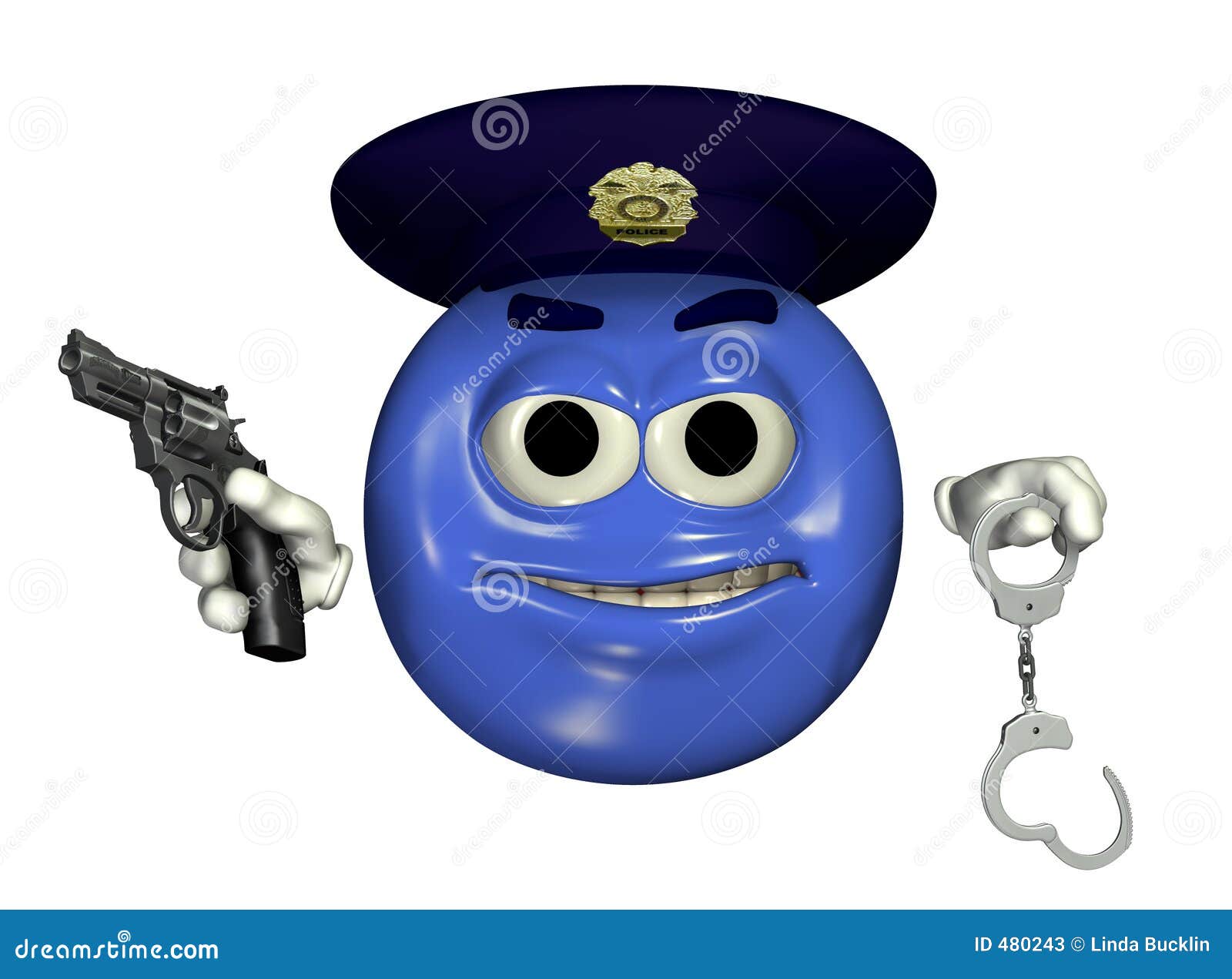 Politieman Emoticon - Met Het Knippen Van Weg Stock Illustratie ...