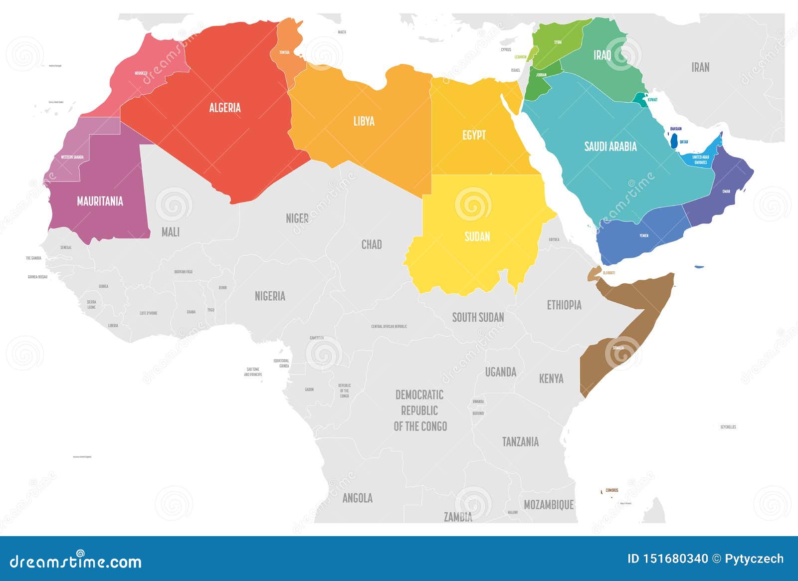 Politische Karte Der Arabische Weltzustände Mit Bunt Higlighted 22 ... Politische Karte Der Arabische Weltzustände Mit Bunt Higlighted 22 ...