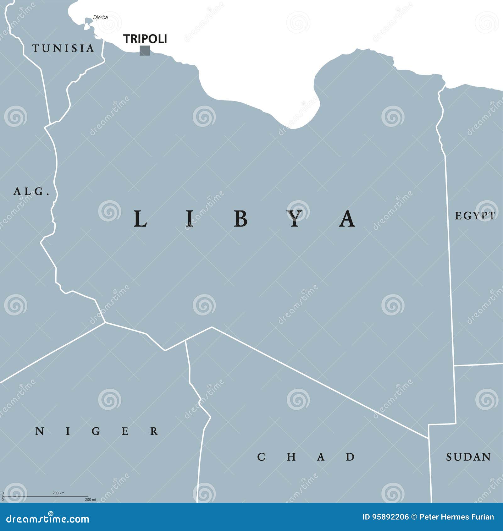 Politische Karte Libyens vektor abbildung. Illustration von hintergrund ...