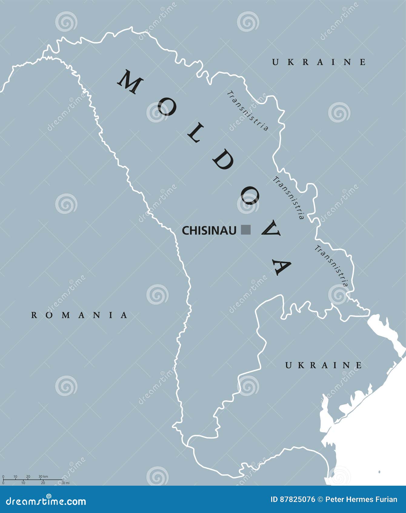 Politische Karte Moldau vektor abbildung. Illustration von politisch ...