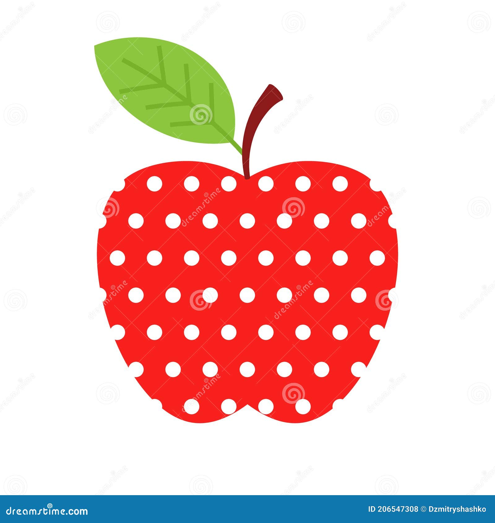 Polka dot apple icon stock illustration. Illustration of decoration ...
