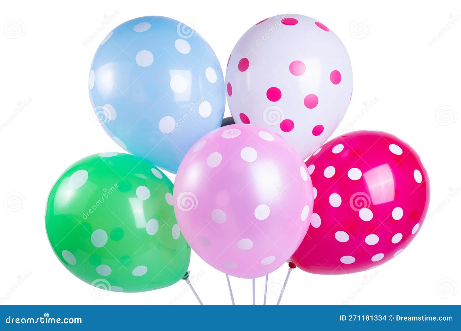 Polka Dot Balloons Isolated Stock Photo - Image of balloons, childhood ...