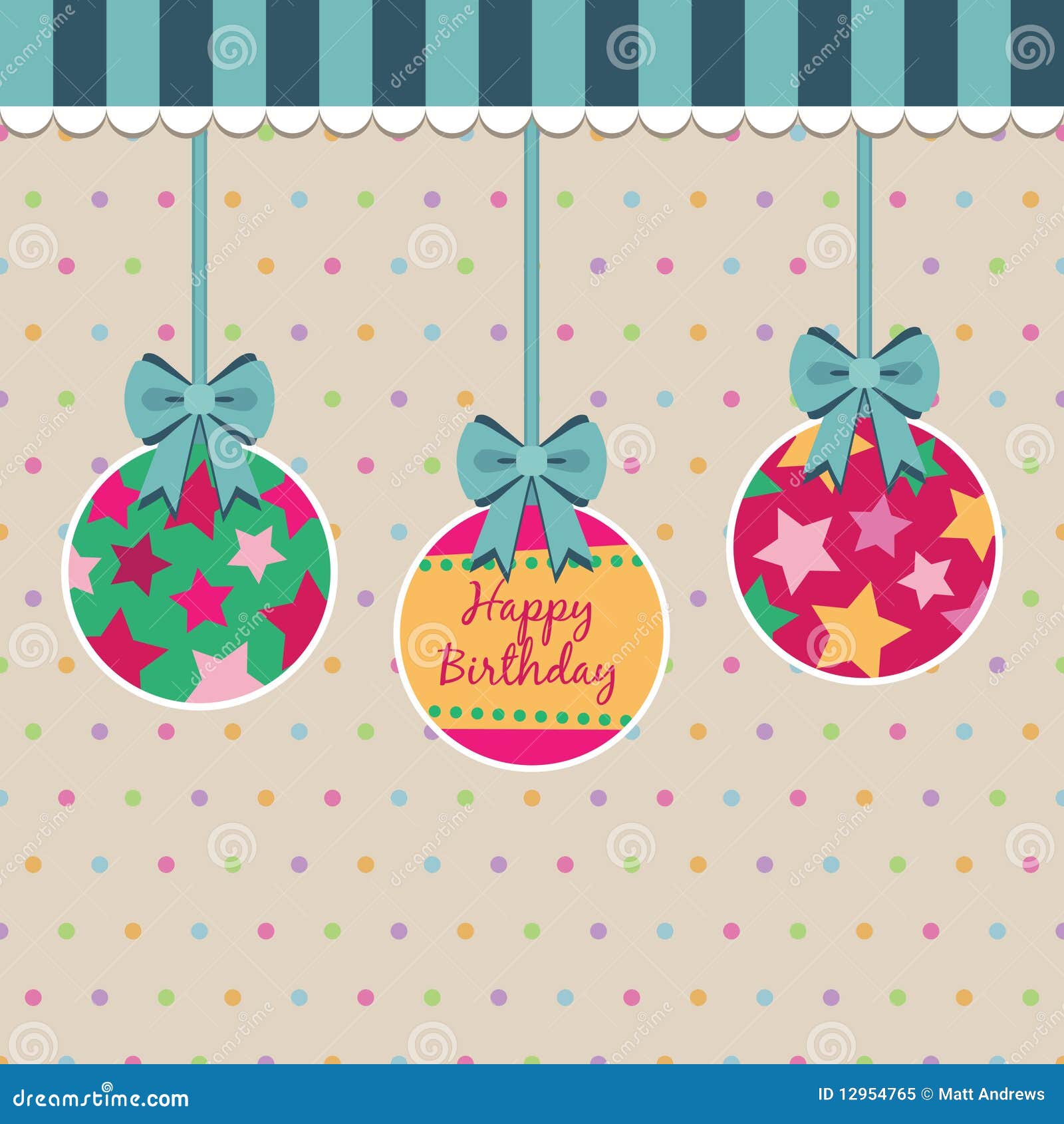 Polka dot birthday stock vector. Illustration of text - 12954765