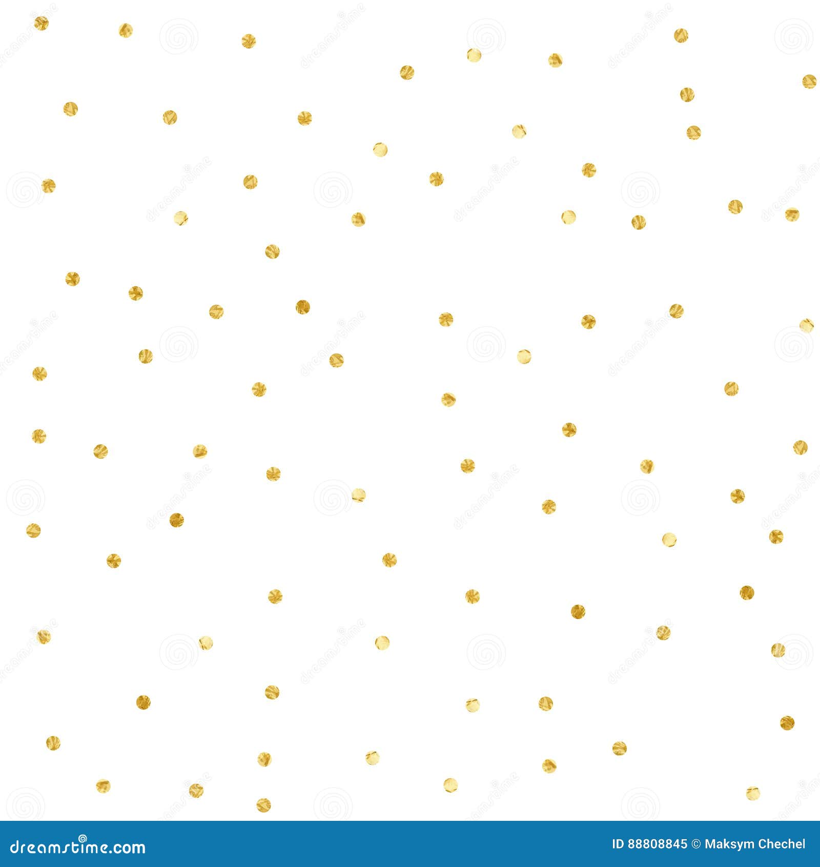 Polka Dot Confetti. Gold Textured Dots Isolated Stock Vector ...
