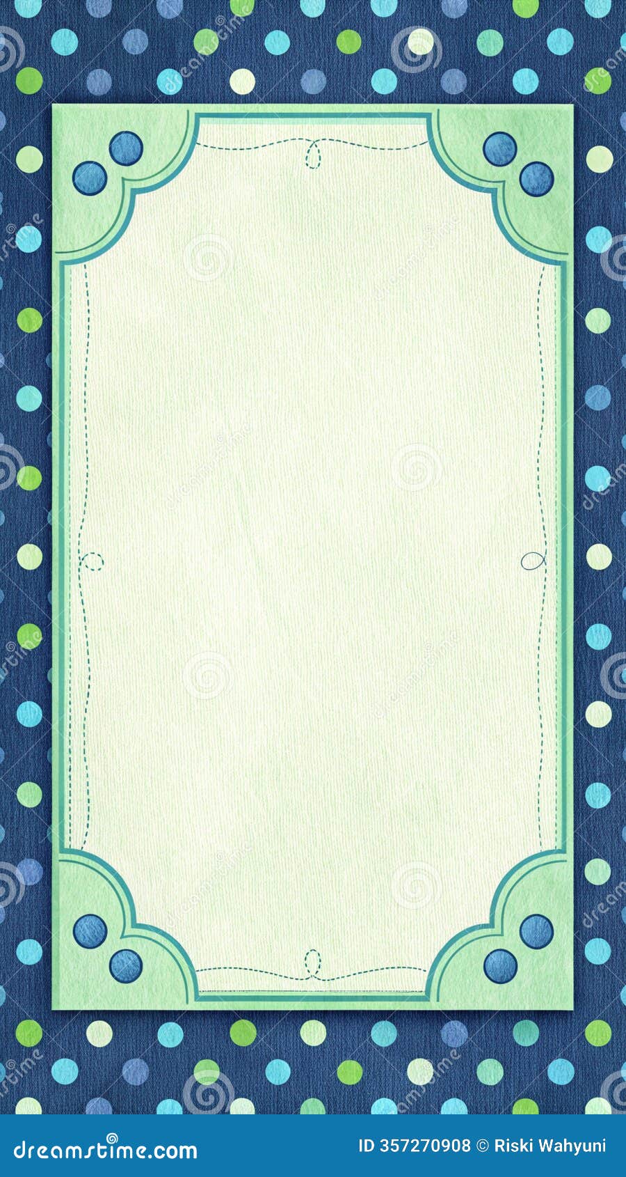 Polka Dot and Pattern Border with Paper Texture and Ocean Breeze ...