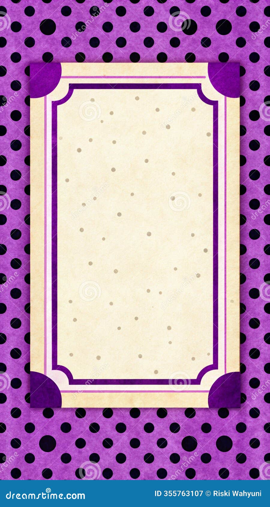 Polka Dot and Pattern Border with Paper Texture and Royal Amethyst ...