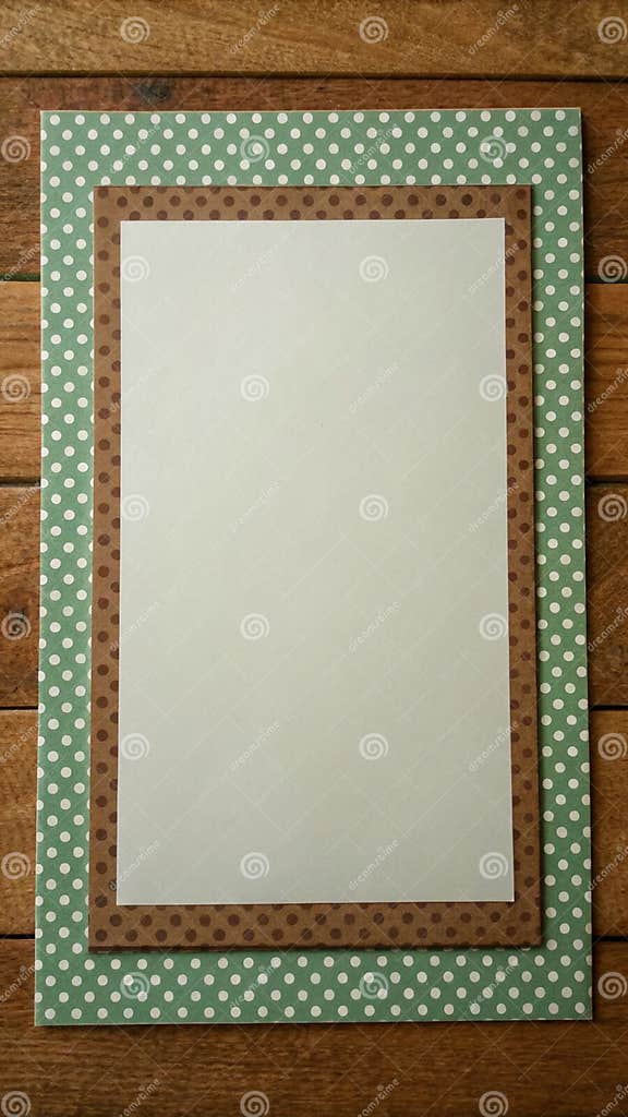 Polka Dot and Pattern Border with Paper Texture and Rustic Woods ...
