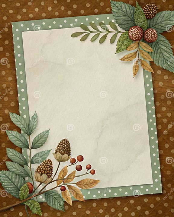 Polka Dot and Pattern Border with Paper Texture and Rustic Woods ...