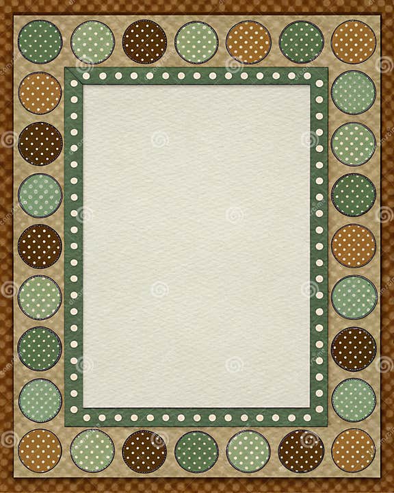 Polka Dot and Pattern Border with Paper Texture and Rustic Woods ...