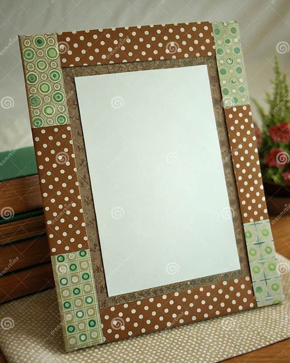 Polka Dot and Pattern Border with Paper Texture and Rustic Woods ...