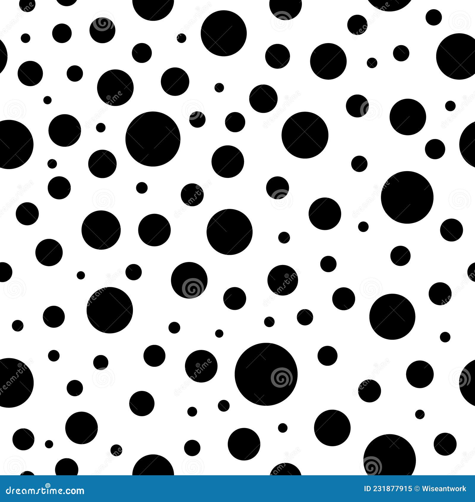 Polka Dot Pattern Seamless Pattern With Black Circle On White Background Abstract Texture For