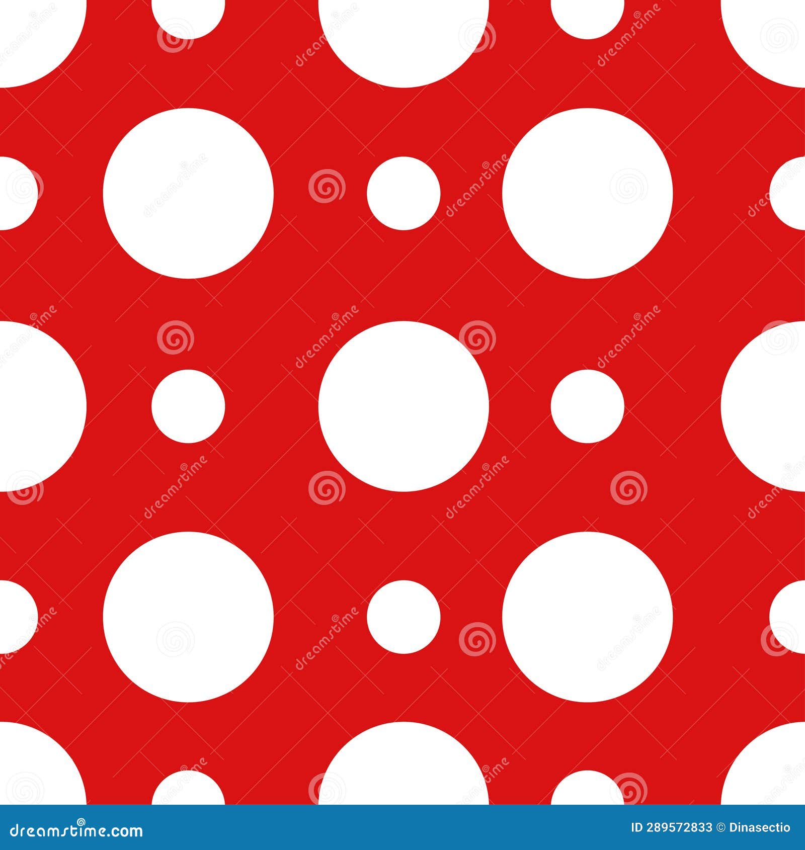 Polka Dot Pattern, Seamless Vector Background in Red and White Stock ...