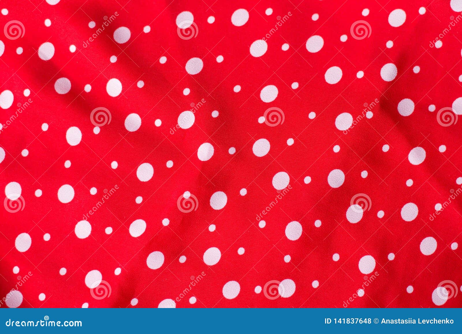 Polka Dot on Red Canvas Cotton Texture, Fabric Background Stock Photo ...
