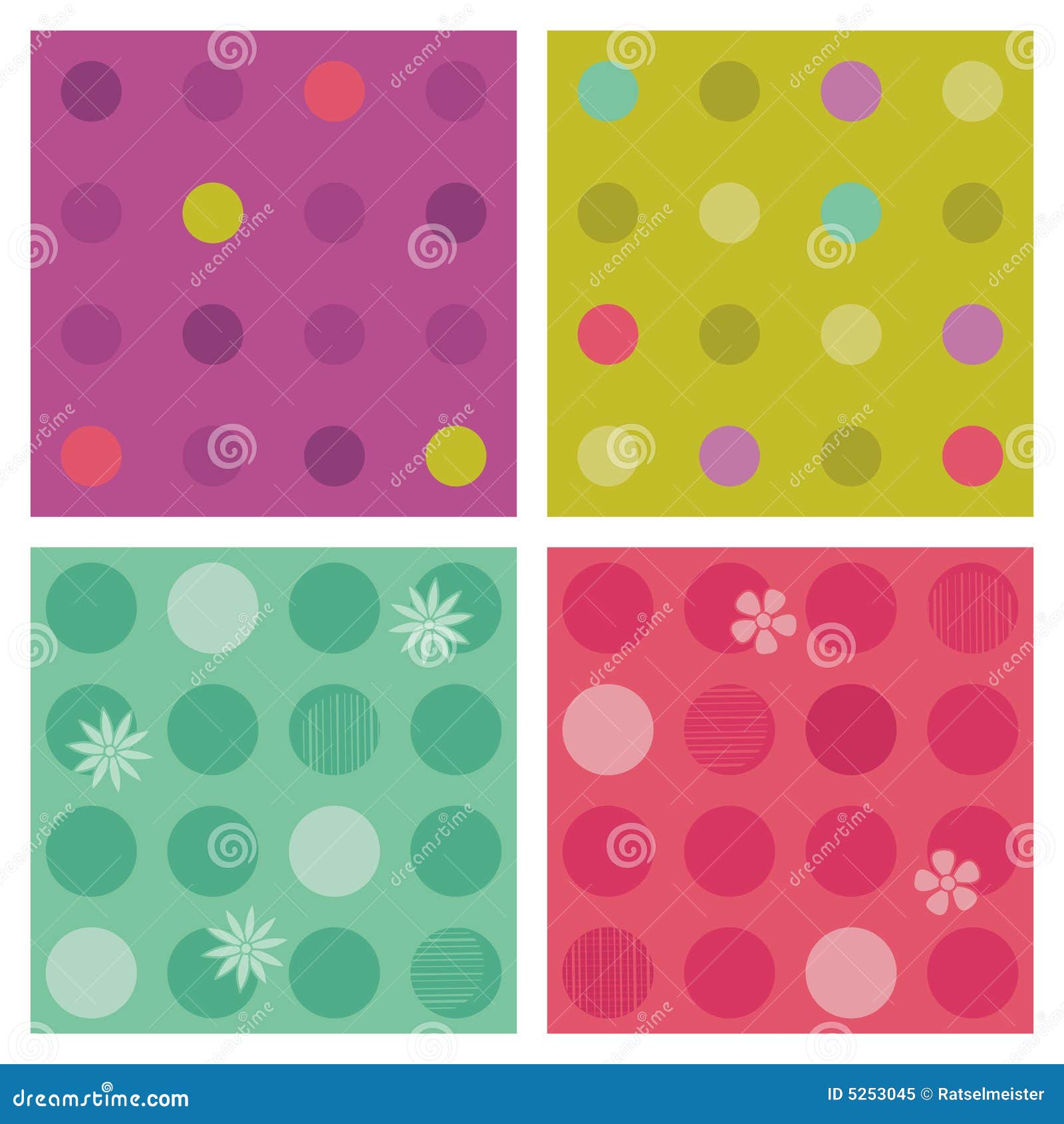 Polka-dot Repeat Patterns (seamless Backgrounds) Stock Vector ...