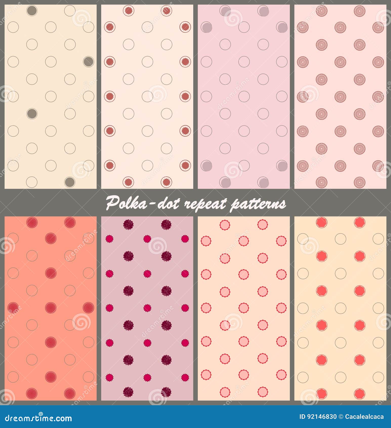 Polka-dot repeat patterns stock illustration. Illustration of ornament ...