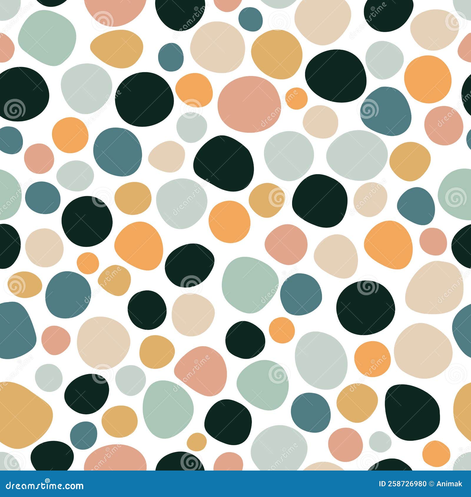 Polka Dot. Seamless Repeat Pattern of Colorfull Circles, Points Stock ...