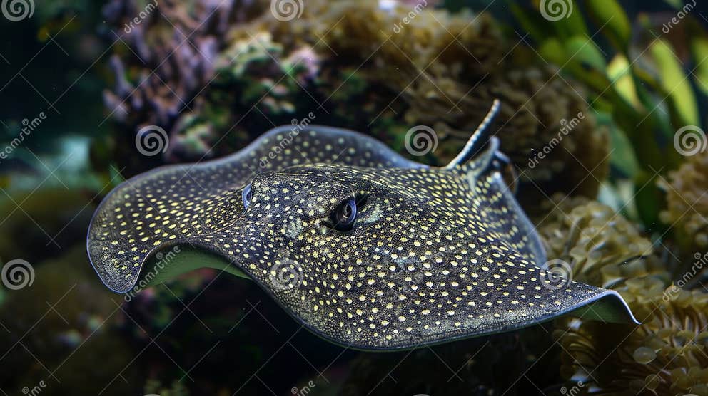Polka Dot Stingray Showcasing Unique Circular Patterns and Smooth Body ...