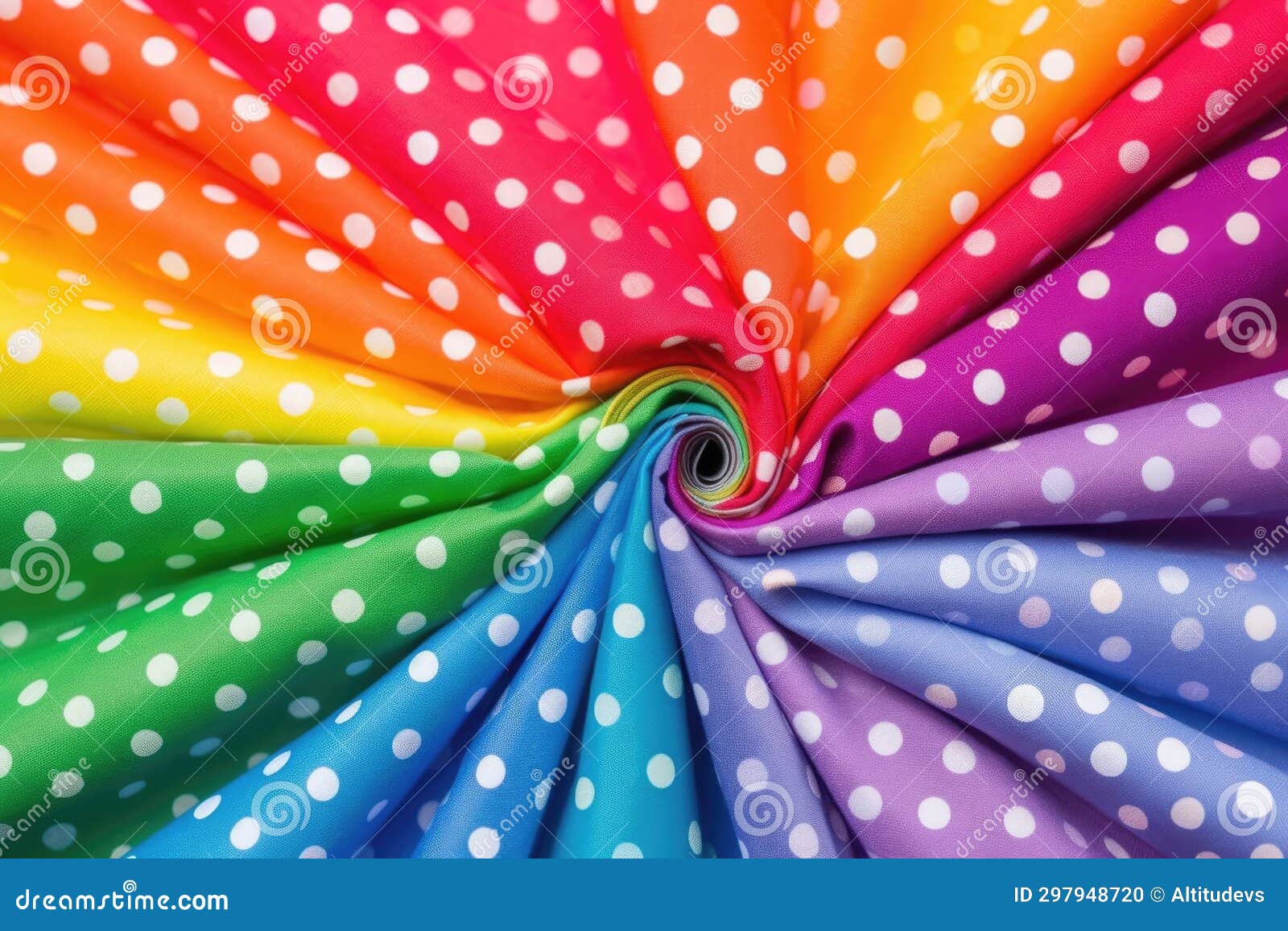 Polka Dot Texture on a Rainbow Colored Fabric Stock Photo - Image of ...