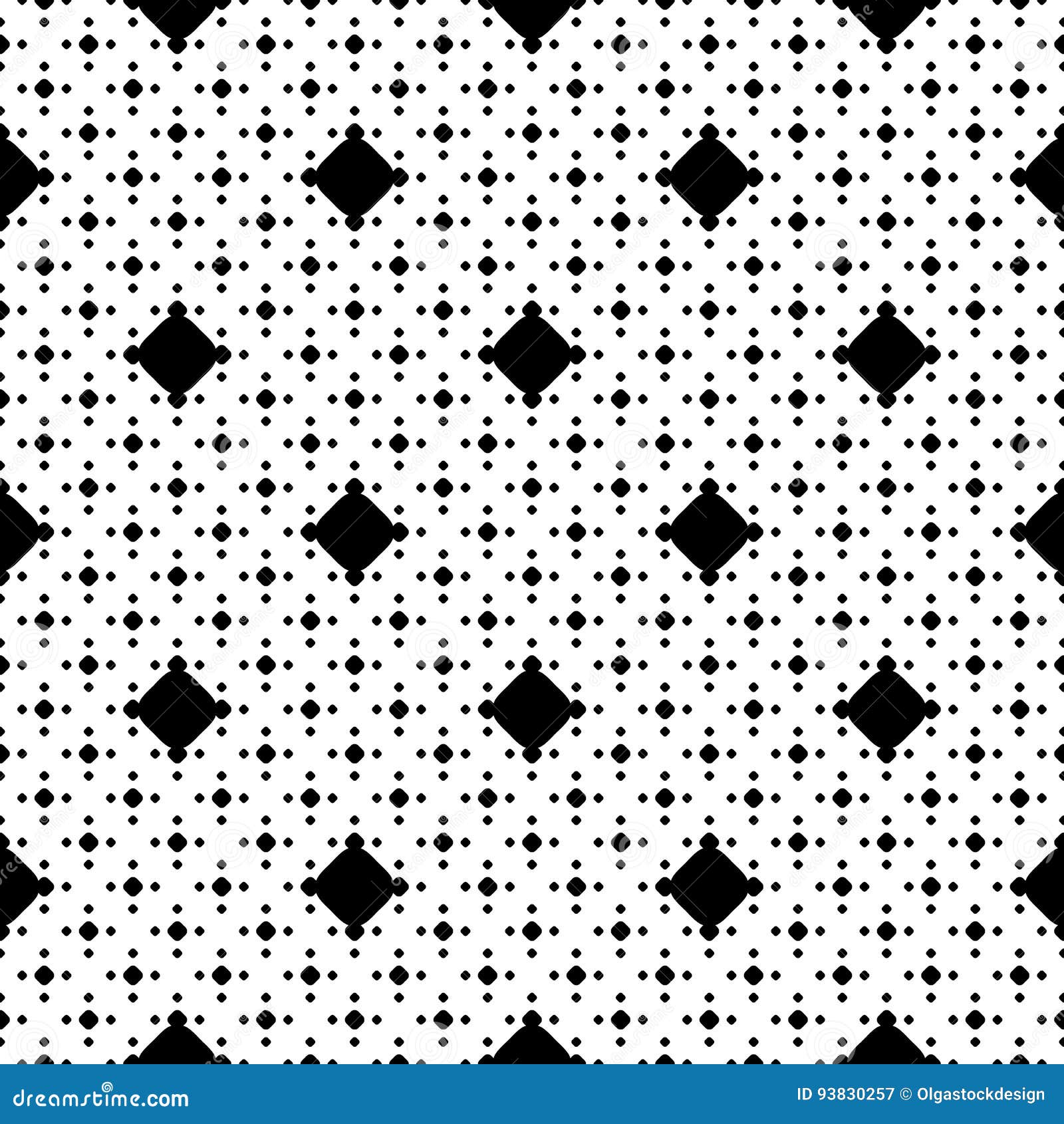 Polka Dot Vector Seamless Pattern, Monochrome Dotted Texture Stock ...